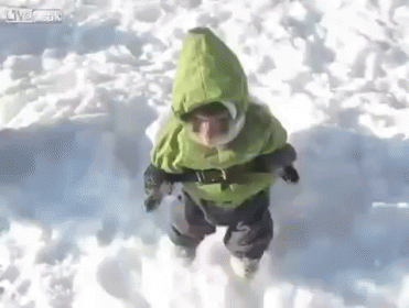 Monkey In Winter Coat Jumps In Snow GIF - Monkey Cute Funny - Discover ...
