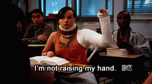 I'm Not Raising My Hand GIF - Cast Broken Raisehand - Discover & Share GIFs