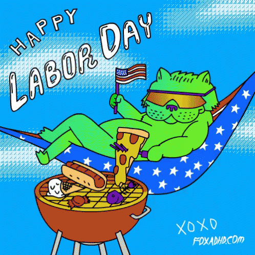 Happy Labor Day GIF - Fox Adhd Laborday - Discover & Share GIFs