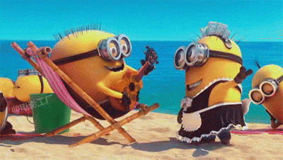 Minions GIF - Minions Beach Dance - Discover & Share GIFs