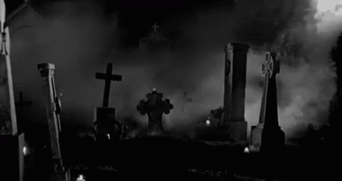 Cross Headstone At A Spooky Cemetery GIF - Cross Thecross ...