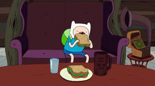 Happy Moments GIF - Eating Sandwich Finn - Discover & Share GIFs