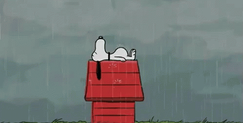 Snoopy having a rainy day GIF - weather rainyday rain GIFs | Say more ...