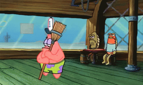 Broom Sweep GIF - Broom Sweep Patrick - Discover & Share GIFs