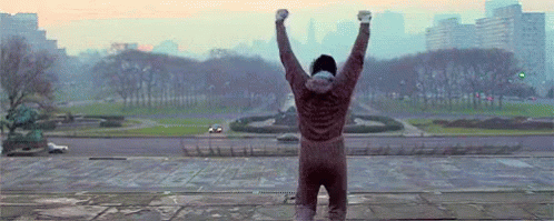 started from the bottom GIF - rockybalboa victory stairs GIFs | Say ...