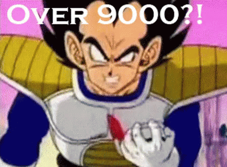 Over 9000! GIF - Dbz Dragonballz - Discover & Share GIFs