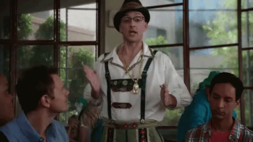 Dean Doing The Robot Dressed As A Bavarian - Community GIF - Community ...