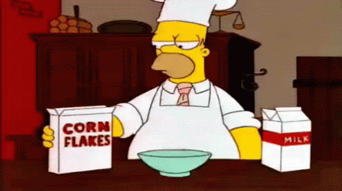 Homer's Corn Flakes GIF - Cereal Simpsons - Discover & Share GIFs